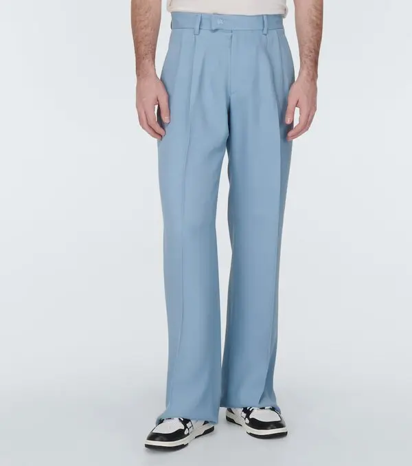 Amiri Wide-leg Twill Trousers