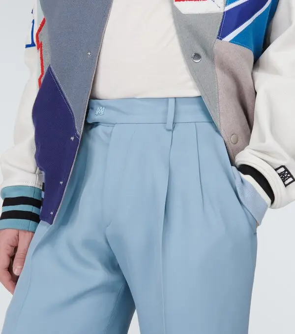 Amiri Wide-leg Twill Trousers
