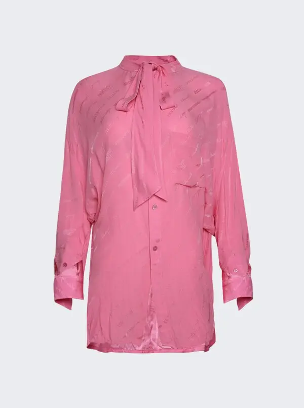 Balenciaga Logomania Allover Jacquard Shirt - Pink