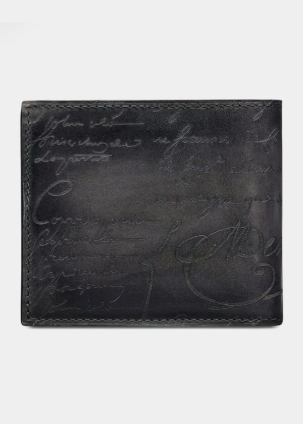 Berluti Makore Scritto Leather Bifold Wallet