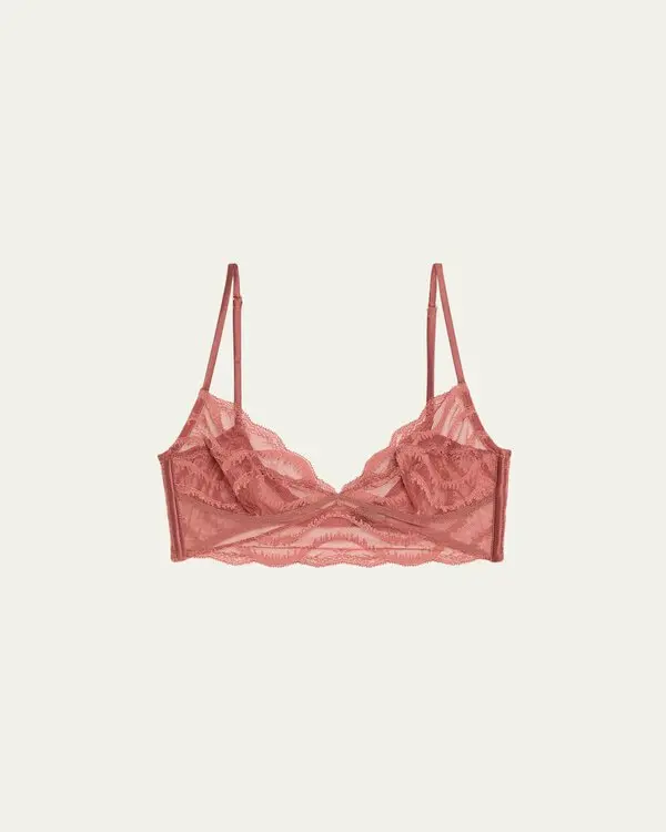 Kiki De Montparnasse Leche Moi Lace-trim Longline Bra - Rose Fauve