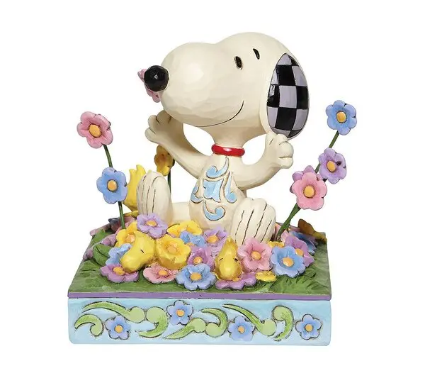 JIM SHORE Enesco Peanuts Snoopy In Flowers - One-color