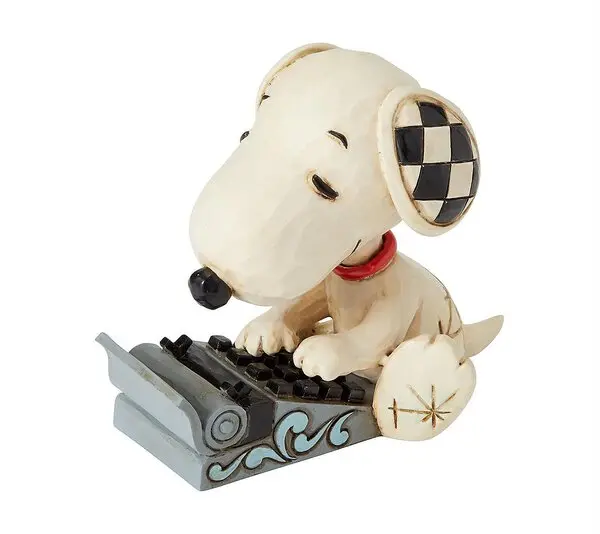 JIM SHORE Enesco Peanuts Snoopy Typing Mini - One-color