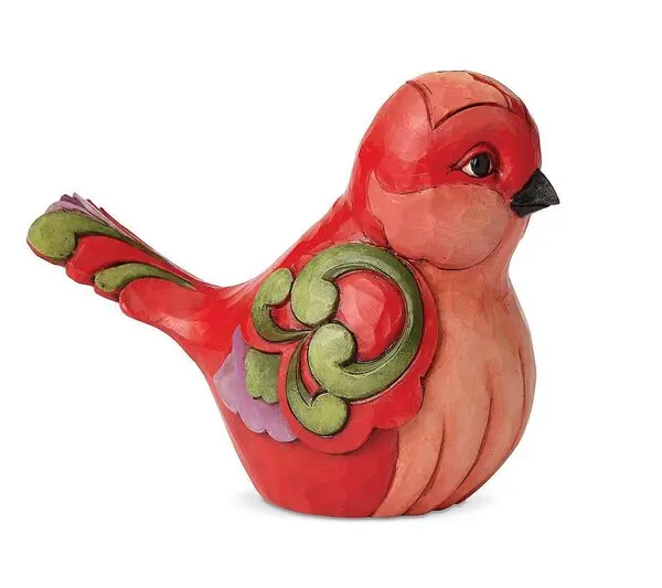JIM SHORE Enesco Red Floral Bird - One-color