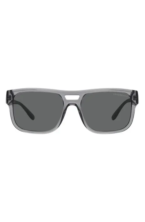 Emporio Armani 57mm Pillow Sunglasses - Transparent Grey