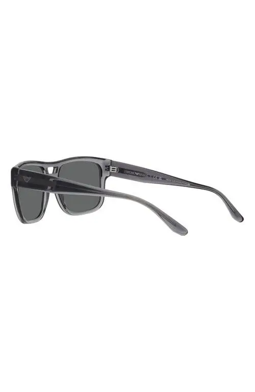 Emporio Armani 57mm Pillow Sunglasses - Transparent Grey