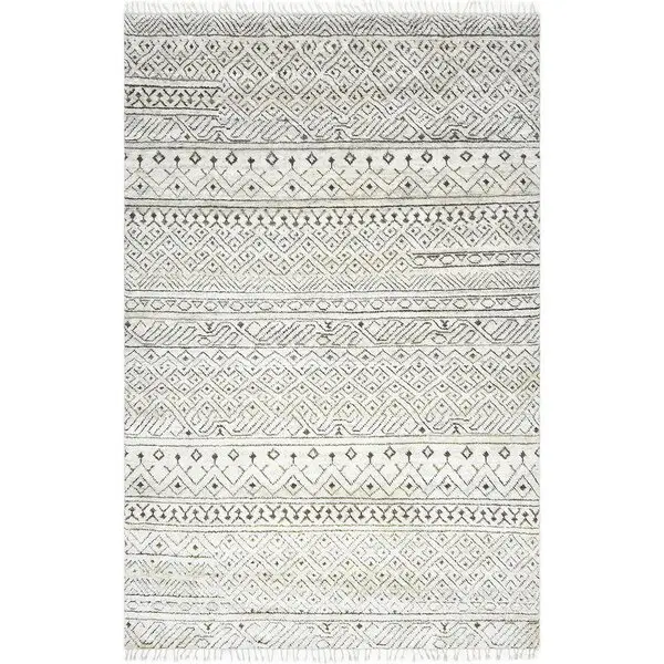 SOLO RUGS Thomas Handmade Wool Blend Area Rug - Grey