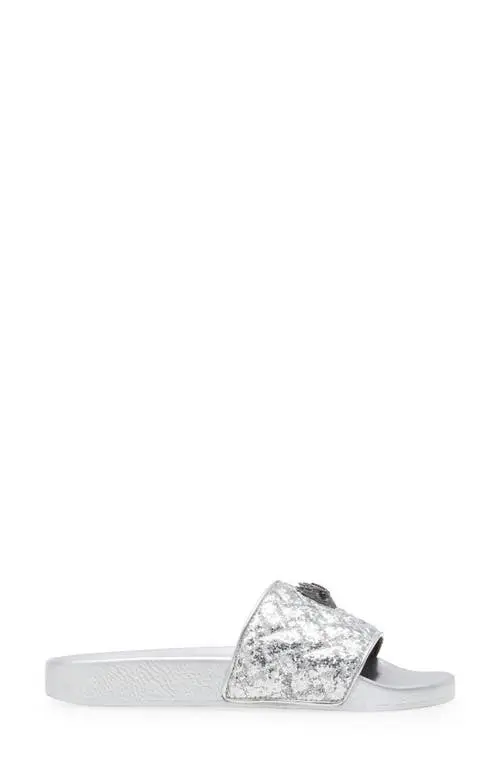 Kurt Geiger Meena Eagle Slide Sandal - Silver
