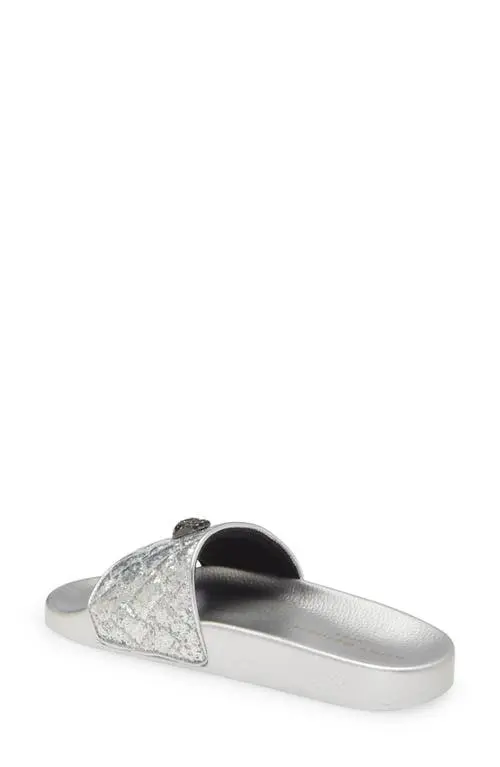 Kurt Geiger Meena Eagle Slide Sandal - Silver