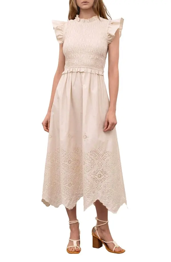 white christmas dresses Rayna Eyelet Maxi Dress main image 0