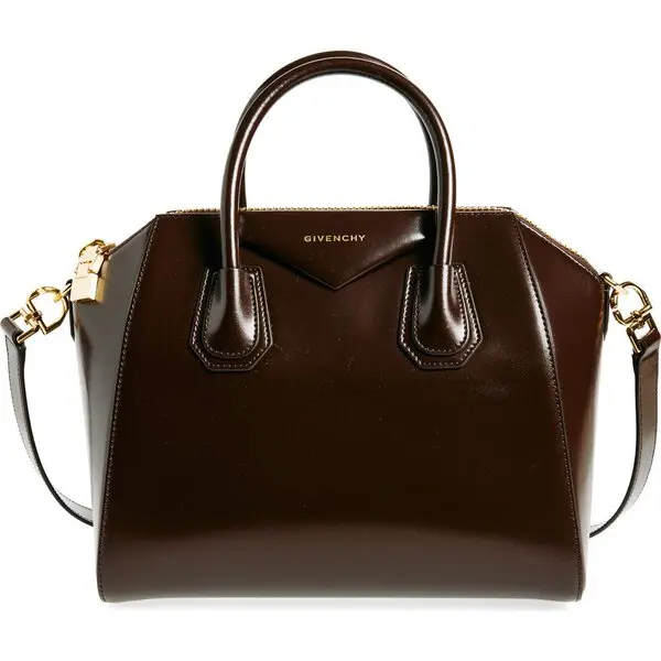 Givenchy Small Antigona Leather Satchel - Ebony Brown
