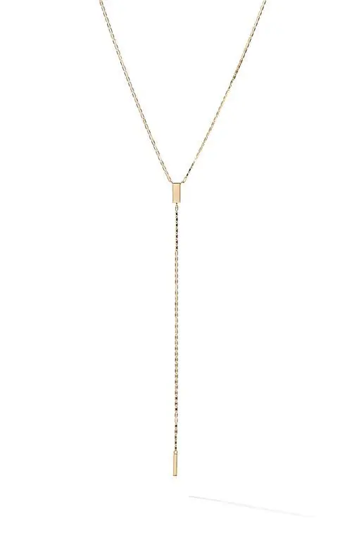 Lana Jewelry Petite Malibu 14k Gold Tag Lariat Necklace - Yellow Gold