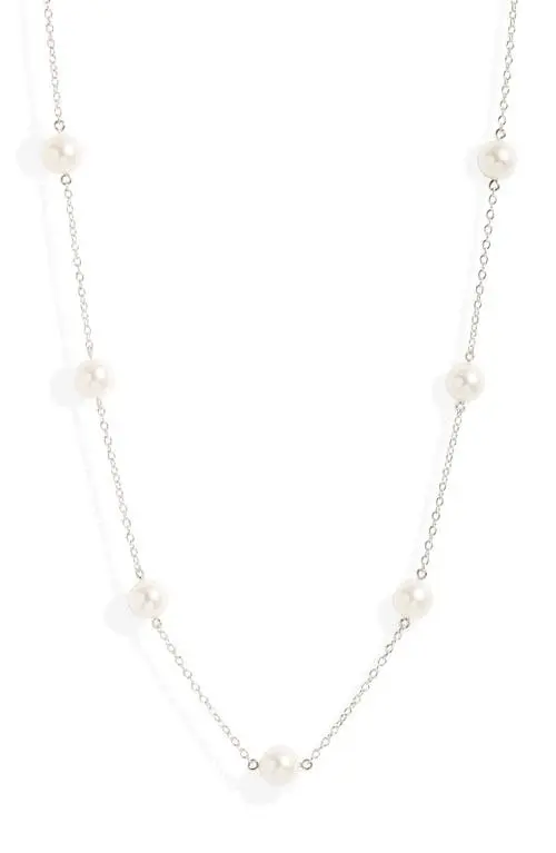 Mikimoto Akoya Pearl Station Chain Necklace - White Gold
