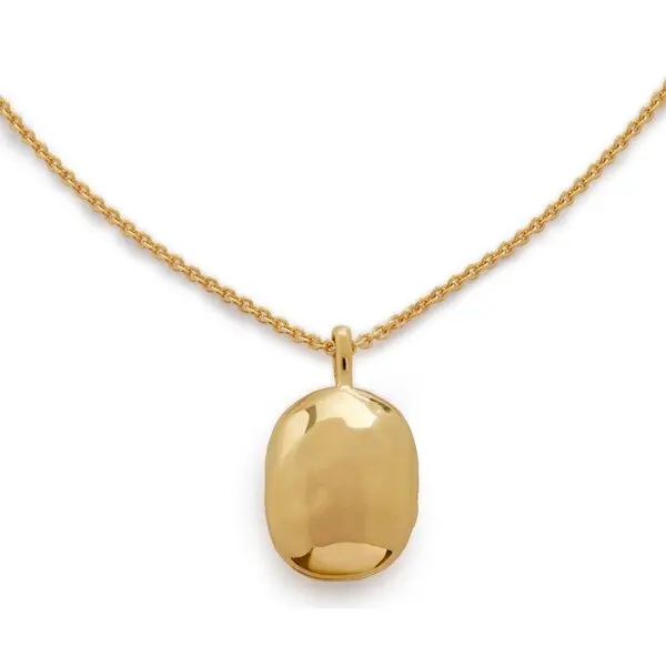 Monica Vinader Mini Id Locket Necklace - 18ct Gold Vermeil/ss