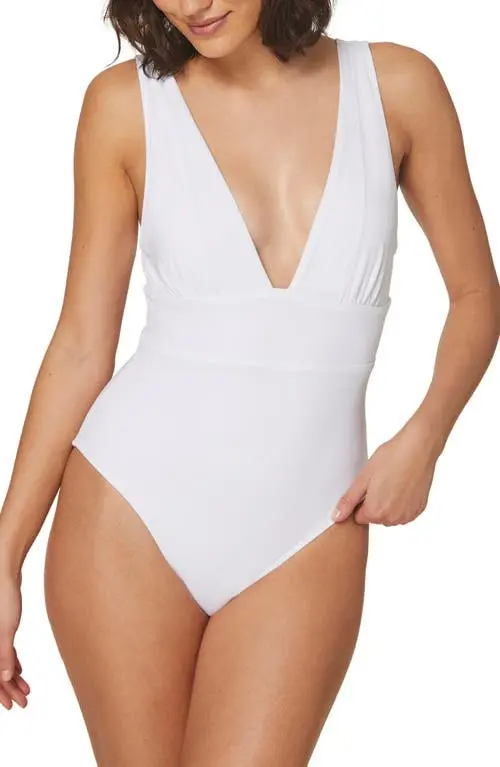 ANDIE Mykonos Plunge One-piece Swimsuit - White