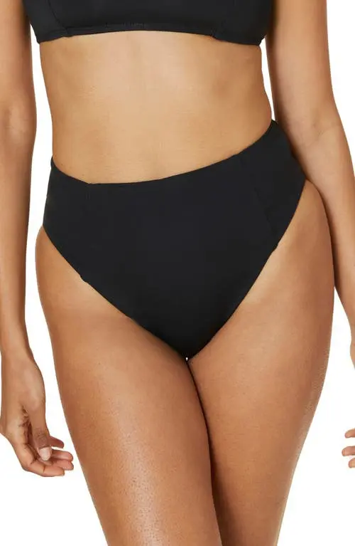 ANDIE High Waist Cheeky Bikini Bottom - Black