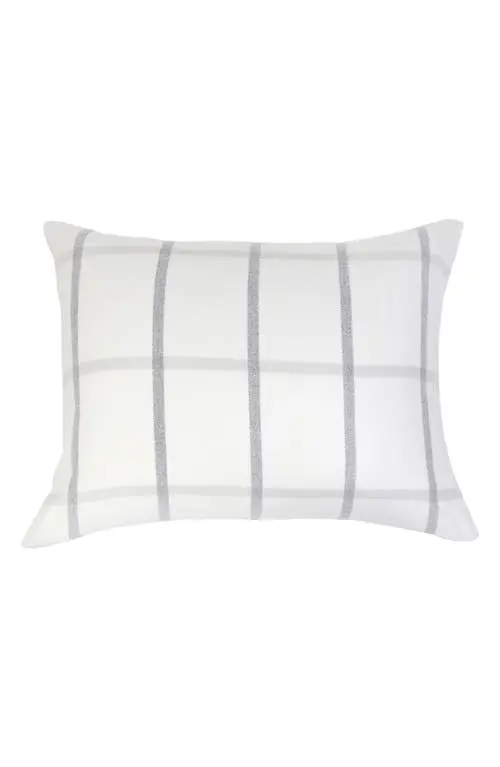 POM POM AT HOME Copenhagen Windowpane Check Cotton Accent Pillow - White/grey