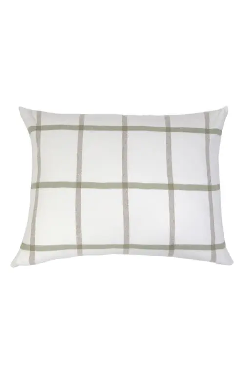 POM POM AT HOME Copenhagen Windowpane Check Cotton Accent Pillow - White/olive