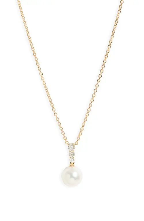 Mikimoto Akoya Pearl And Diamond Pendant Necklace - Yellow Gold/diamond/pearl