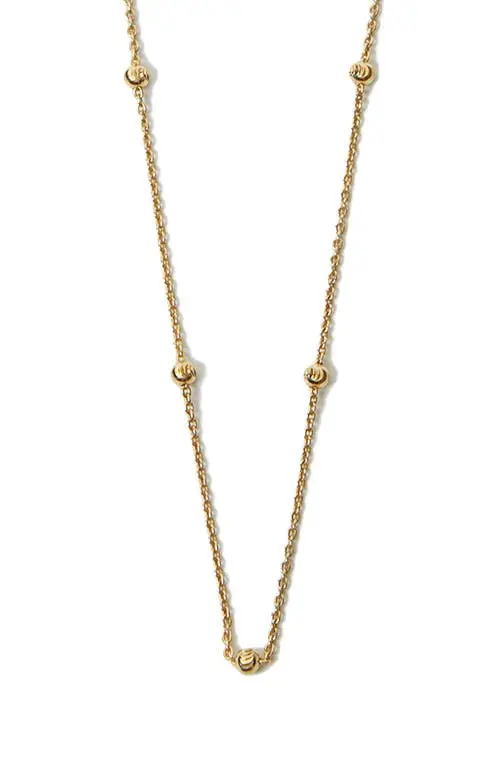 Argento Vivo Bead Station Necklace - Gold