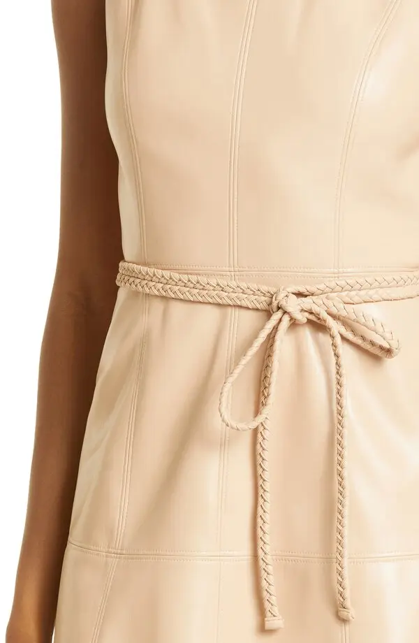 Buy Alice + Olivia Leandra Sleeveless Faux Leather Minidress - Almond At  60% Off | Editorialist