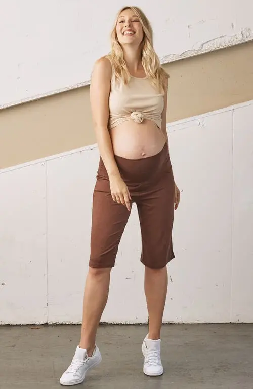 ANGEL MATERNITY Wide Leg Knit Maternity Shorts