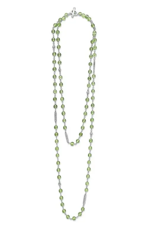 Lagos Caviar Icon Peridot Bead Layered Toggle Necklace - Periwinkle