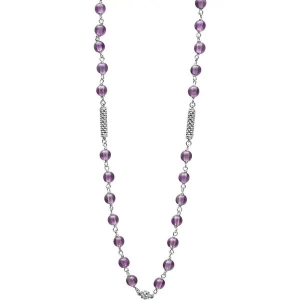 Lagos Caviar Icon Amethyst Bead Toggle Necklace - Amathyst