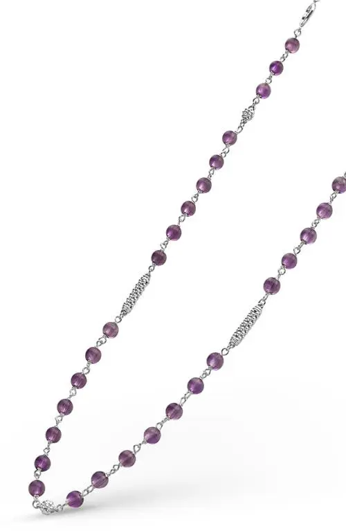 Lagos Caviar Icon Amethyst Bead Toggle Necklace
