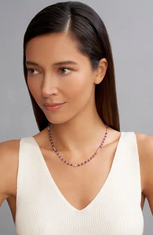 Lagos Caviar Icon Amethyst Bead Toggle Necklace
