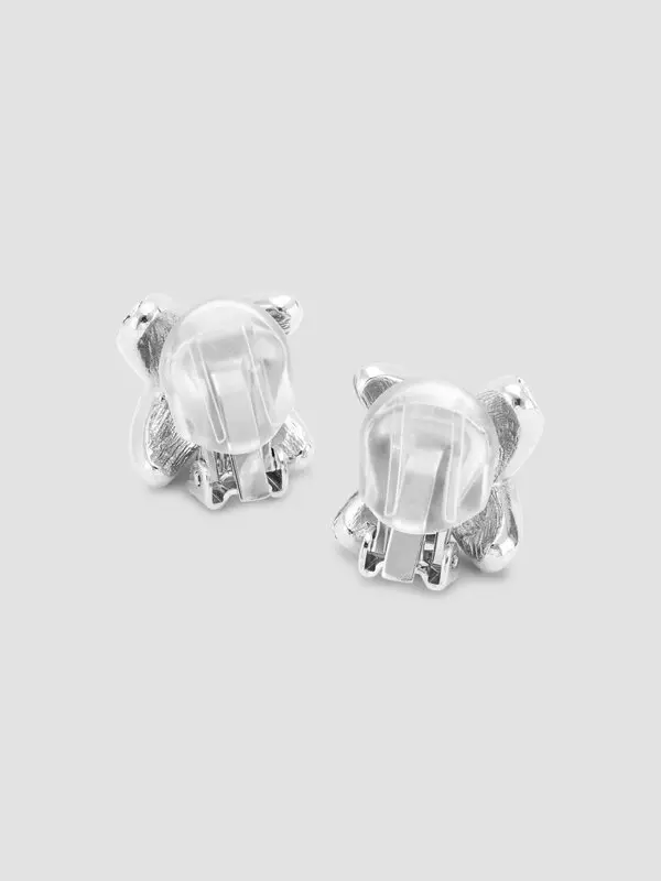 KENNETH JAY LANE Rhodium-plated & Glass Crystal X Clip-on Earrings