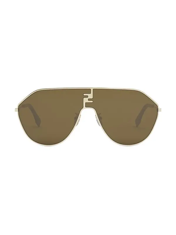 Fendi Ff Match 65mm Shield Sunglasses In Ruthenium Smoke 