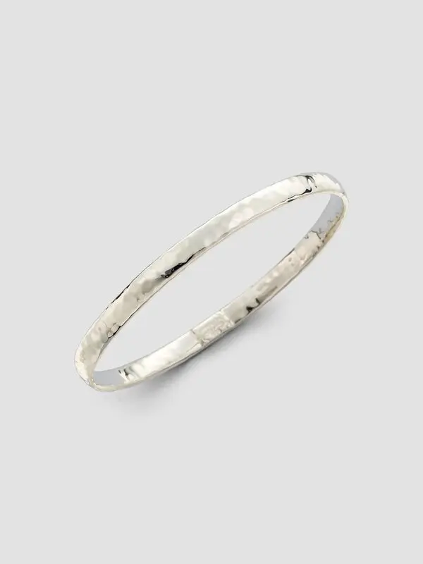 Ippolita Classico Narrow Sterling Flat Hammered Bangle Bracelet