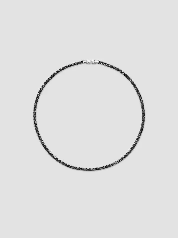 David Yurman Box Chain Necklace In Stainless Steel And Sterling Silver, 5mm