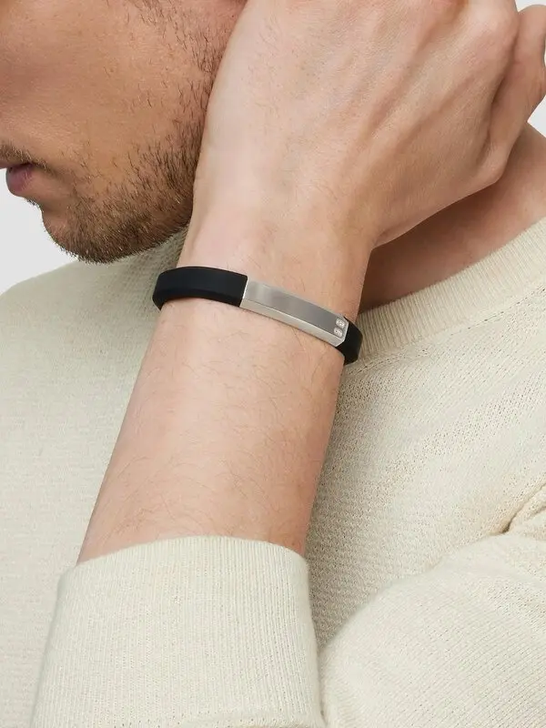 David Yurman Streamline Id Rubber Bracelets With Sterling Silver