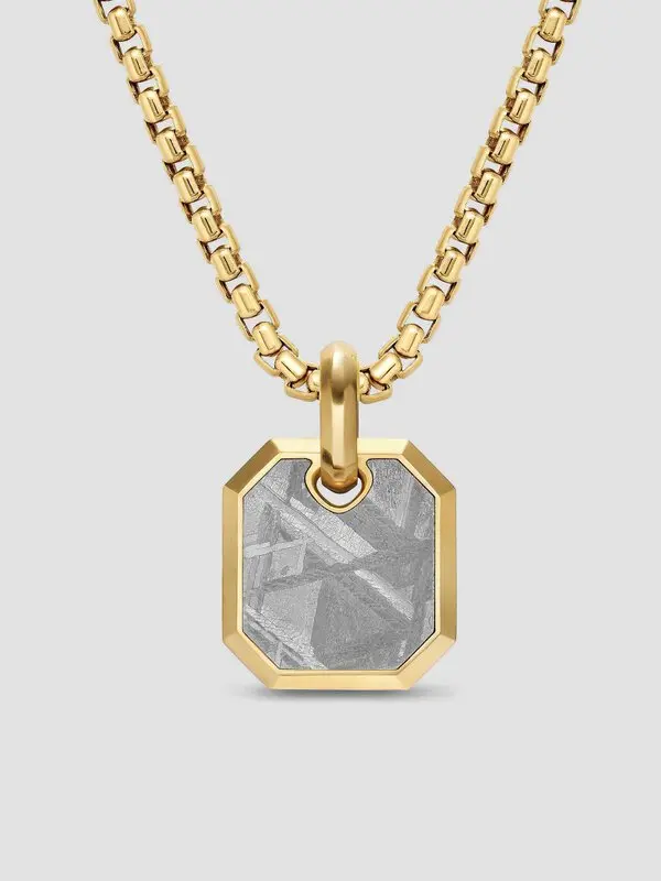 David Yurman Octagonal Amulet In 18k Yellow Gold - Meteorite