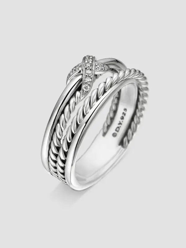 David Yurman X Crossover Band Ring - Diamond