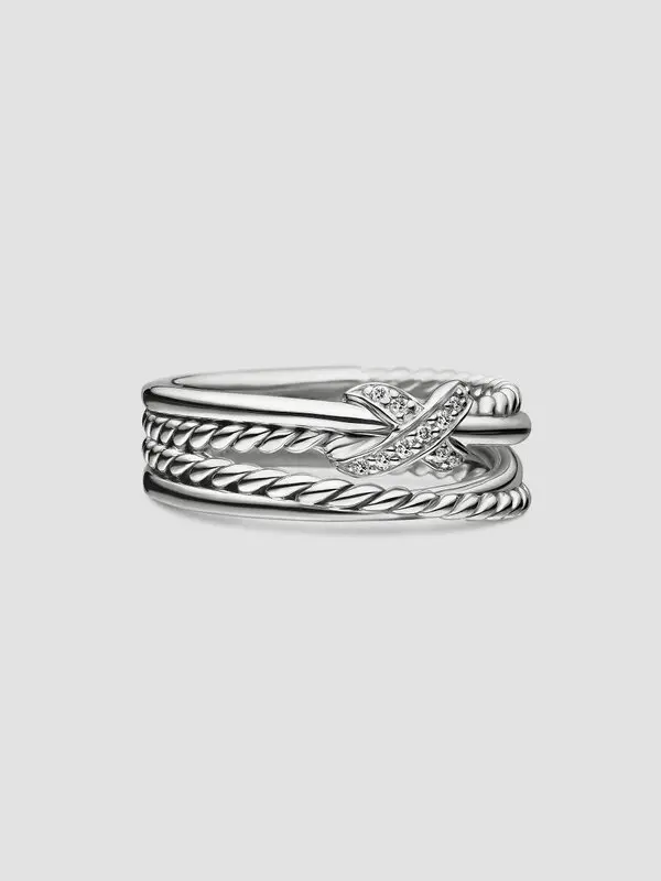 David Yurman X Crossover Band Ring - Silver