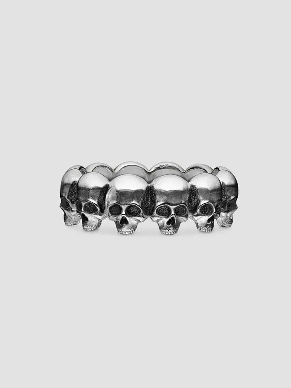 David Yurman Meto Mori Skull Band Ring In 8.5mm