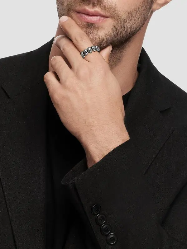 David Yurman Meto Mori Skull Band Ring In 8.5mm