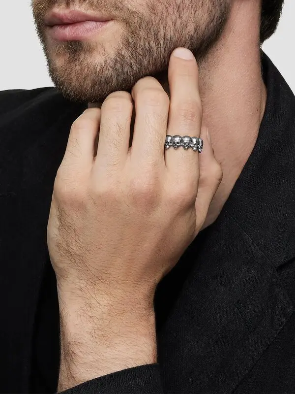 David Yurman Meto Mori Skull Band Ring In 8.5mm
