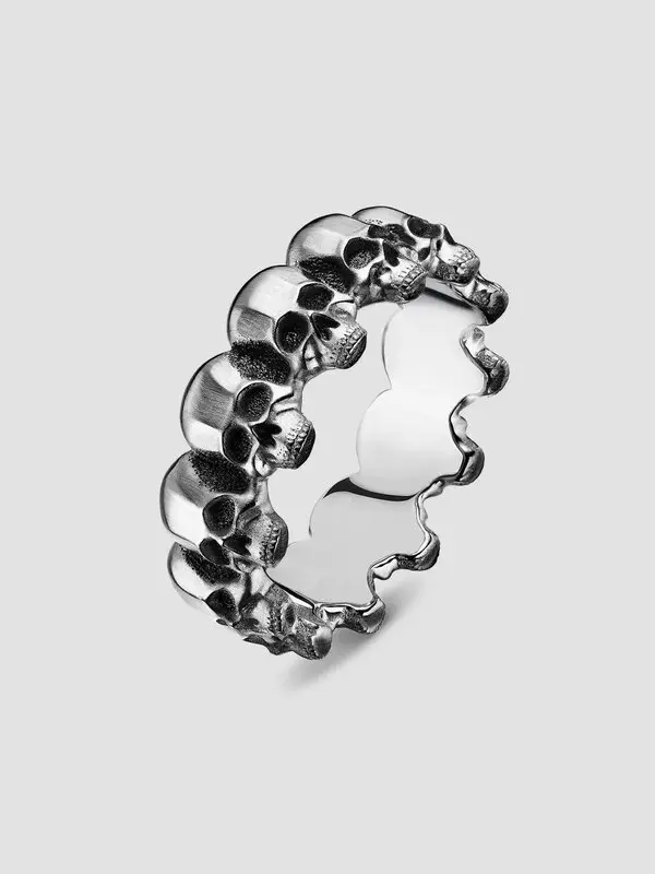 David Yurman Meto Mori Skull Band Ring In 8.5mm