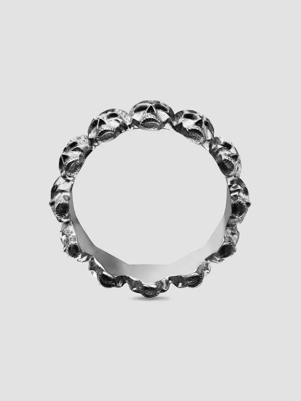 David Yurman Meto Mori Skull Band Ring In 8.5mm