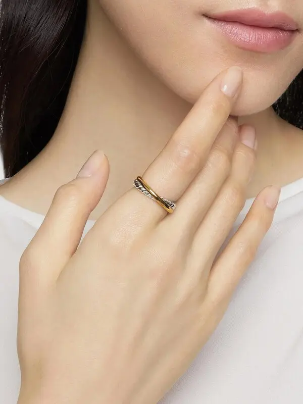 David Yurman Crossover Band Ring In Sterling Silver - Multi