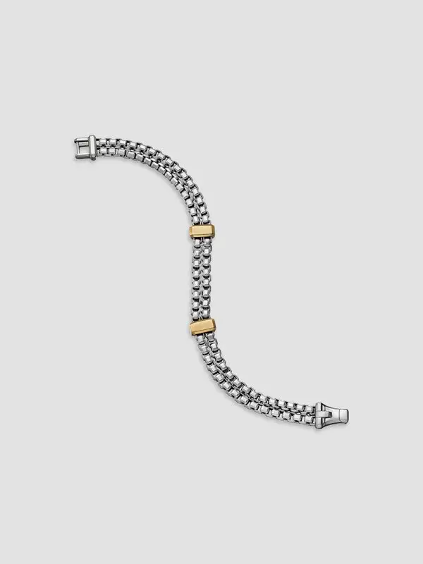 David Yurman Double Box Chain Bracelet In Sterling