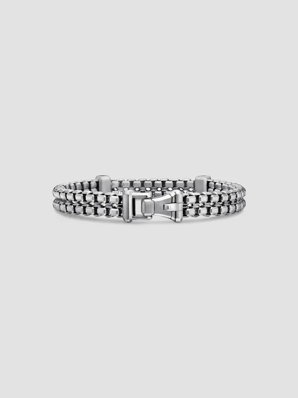 David Yurman Double Box Chain Bracelet In Sterling