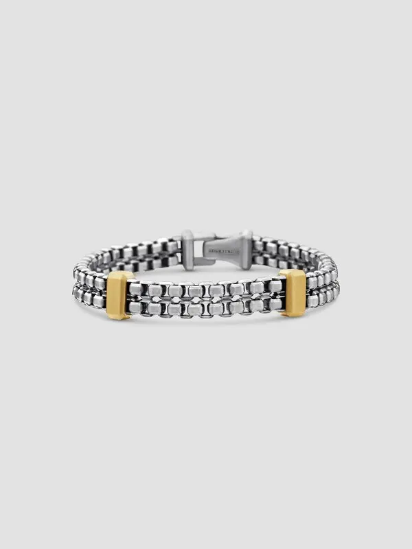 David Yurman Double Box Chain Bracelet In Sterling