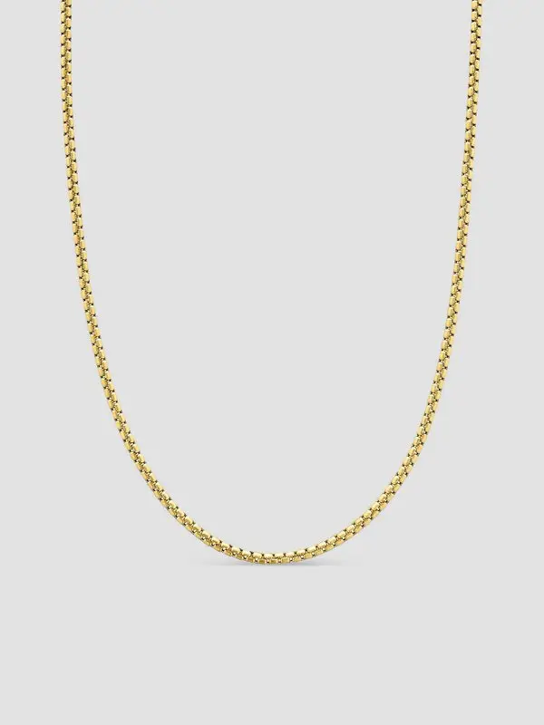 David Yurman Box Chain Necklace In Brushed 18k Yellow