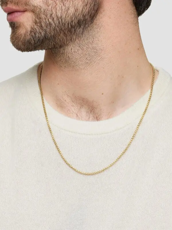 David Yurman Box Chain Necklace In Brushed 18k Yellow