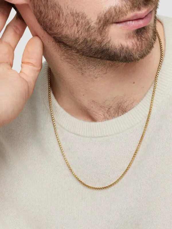 David Yurman Box Chain Necklace In Brushed 18k Yellow